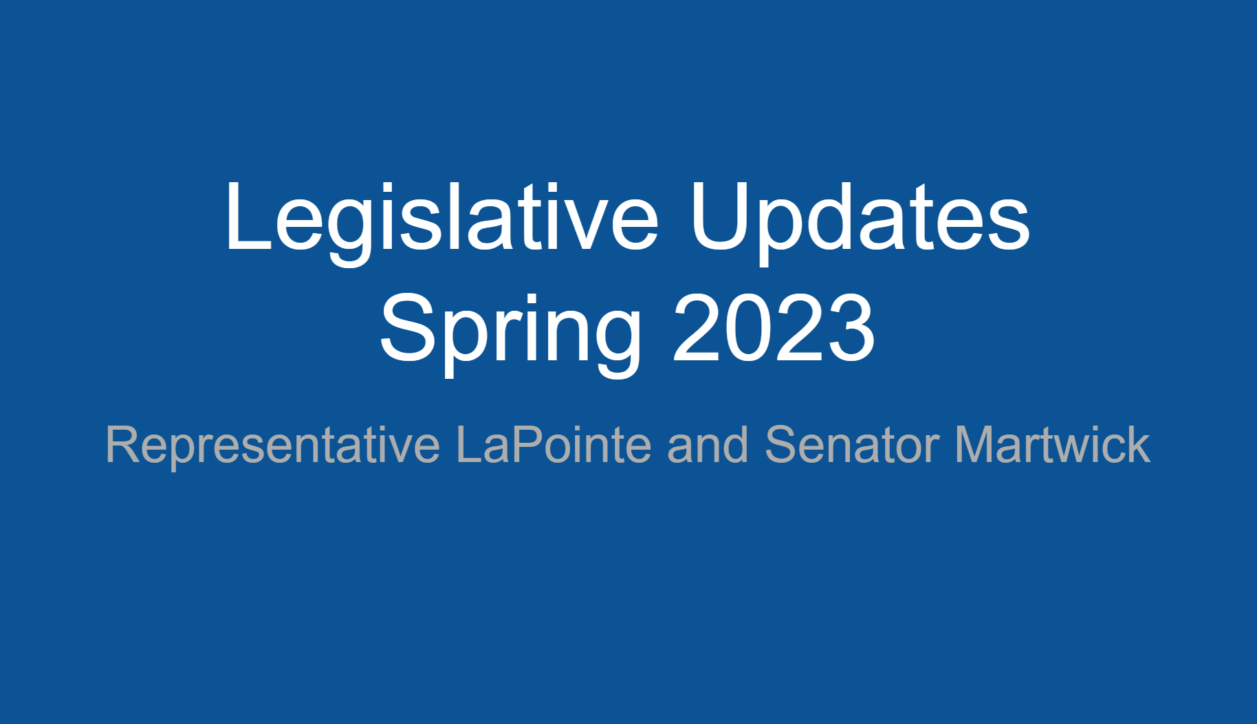 Virtual Town Hall Viewing - Lindsey LaPointe State Representative